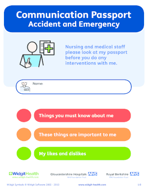 Fillable Online Communication Passport - Widgit Software Fax Email ...