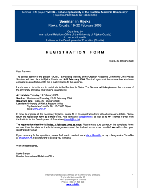 Fillable Online iro Tfarnell MOBIL Registration Form Rijeka - IRO - iro Fax Email Print - pdfFiller