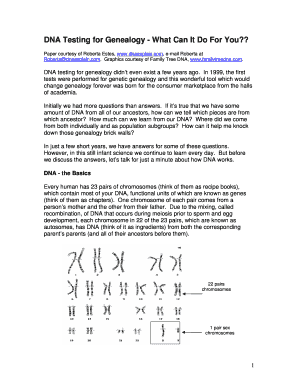 Fillable Online DNA Testing for Genealogy - What Can It Do For You Fax ...