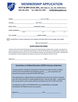 Fillable Online 691 mo aft MEMBERSHIP APPLICATION - Stateweb Fax Email ...