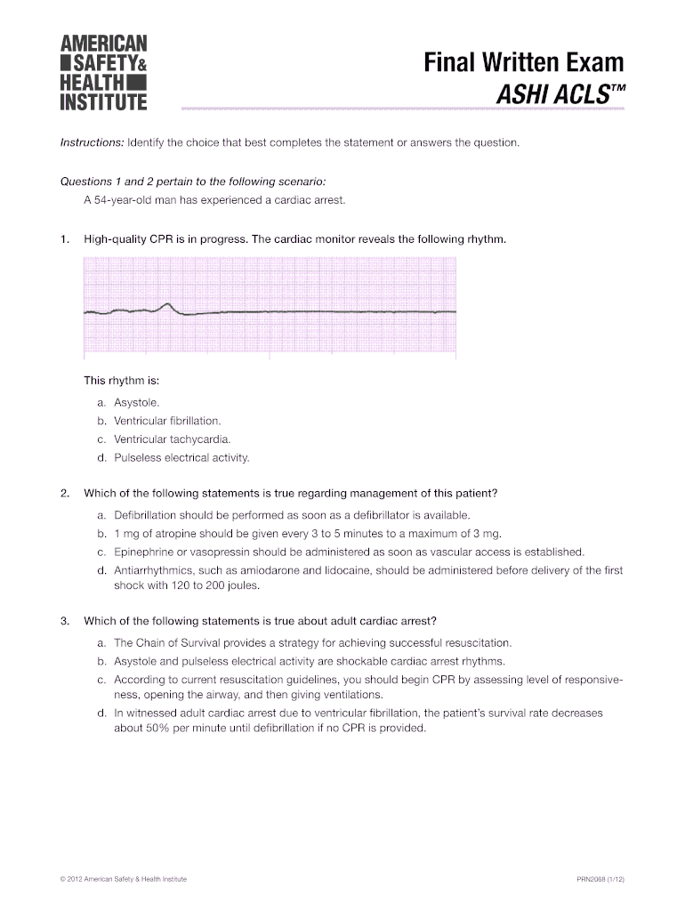 Acls Post Test Answer Key 2021 KassidykruwMclaughlin