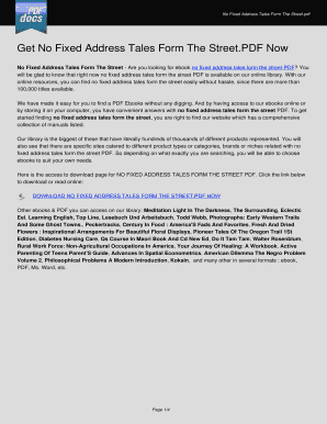 Fillable Online bookkeepbetter No Fixed Address Tales Form The Street ...