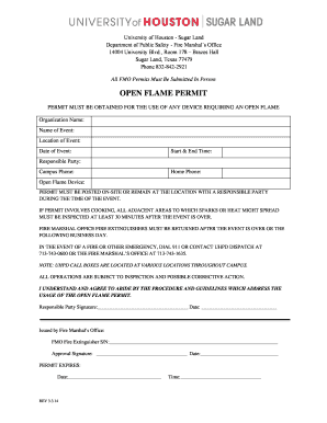 Fillable Online ssl uh Open Flame Permit. Rev3.3.14 Fax Email Print ...