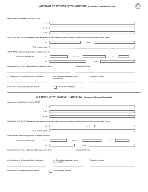 Fillable Online AFFIDAVIT OF WITNESS OF TRANSFEROR Fax Email Print ...