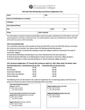 Fillable Online cscconline CSCC Conference Registration 57 Annual CSCC ...