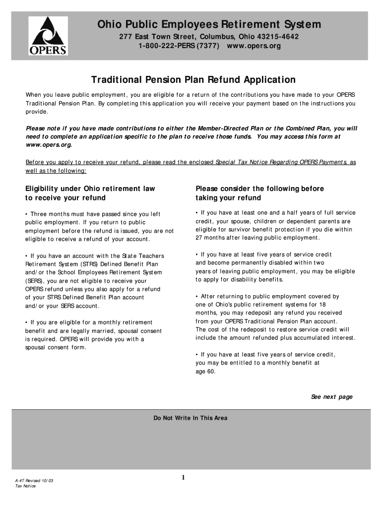 Fillable Online Ohio Public Employees Retirement System - the reality ...