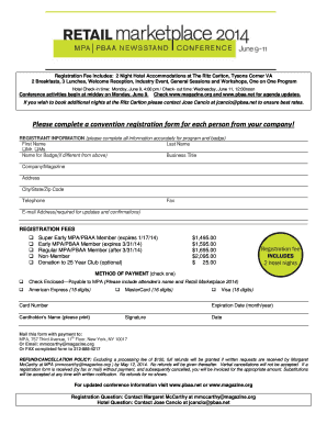 Fillable Online magazine Please complete a convention registration form ...