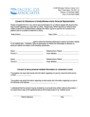 Fillable Online Medical Information Disclosure 08142014doc Fax Email ...