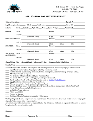 Fillable Online Building Site Address Fax Email Print - pdfFiller