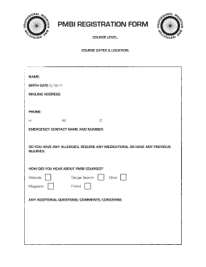 Fillable Online pmbia PMBI REG FORM - PMBI Association Fax Email Print ...