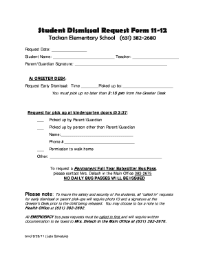 Dismissal Request Form - Fill Online, Printable, Fillable, Blank ...