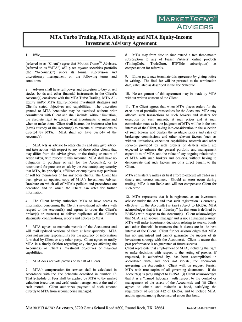 Fillable Online MTA Turbo Trading MTA All-Equity and MTA Equity-Income ...