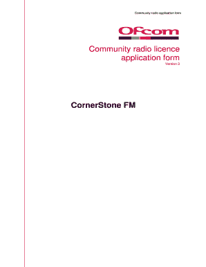 Fillable Online licensing ofcom org Cornerstone FM application form ...
