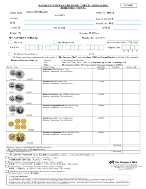 Fillable Online BATMAN V SUPERMANDAWN OF JUSTICE MEDALLION ECOMM ORDER ...