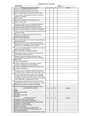 Fillable Online Preliminary Plat Checklist newpdf Fax Email Print ...