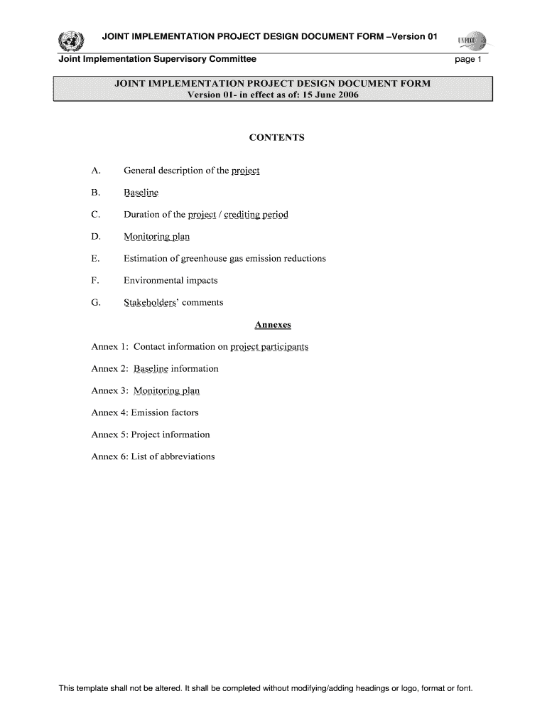 Fillable Online Joint Implementation Supervisory Committee Fax Email ...