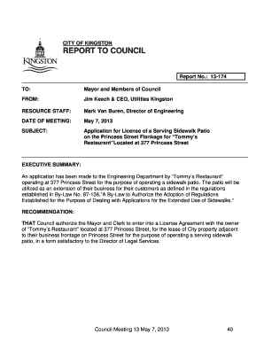 Fillable Online REPORT TO COUNCIL Fax Email Print - pdfFiller