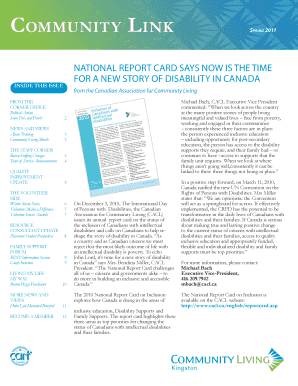 Fillable Online communitylivingkingston COMMUNITY L INK NATIONAL REPORT ...