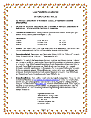 Fillable Online Logix Pumpkin Carving Contest OFFICIAL CONTEST RULES ...