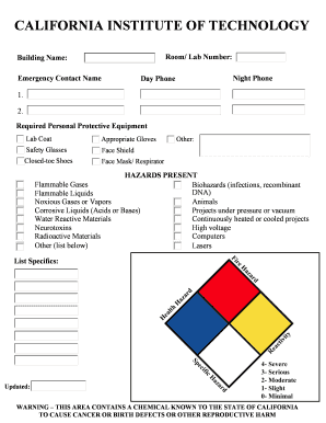Fillable Online safety caltech NFPA Sign Fax Email Print - pdfFiller