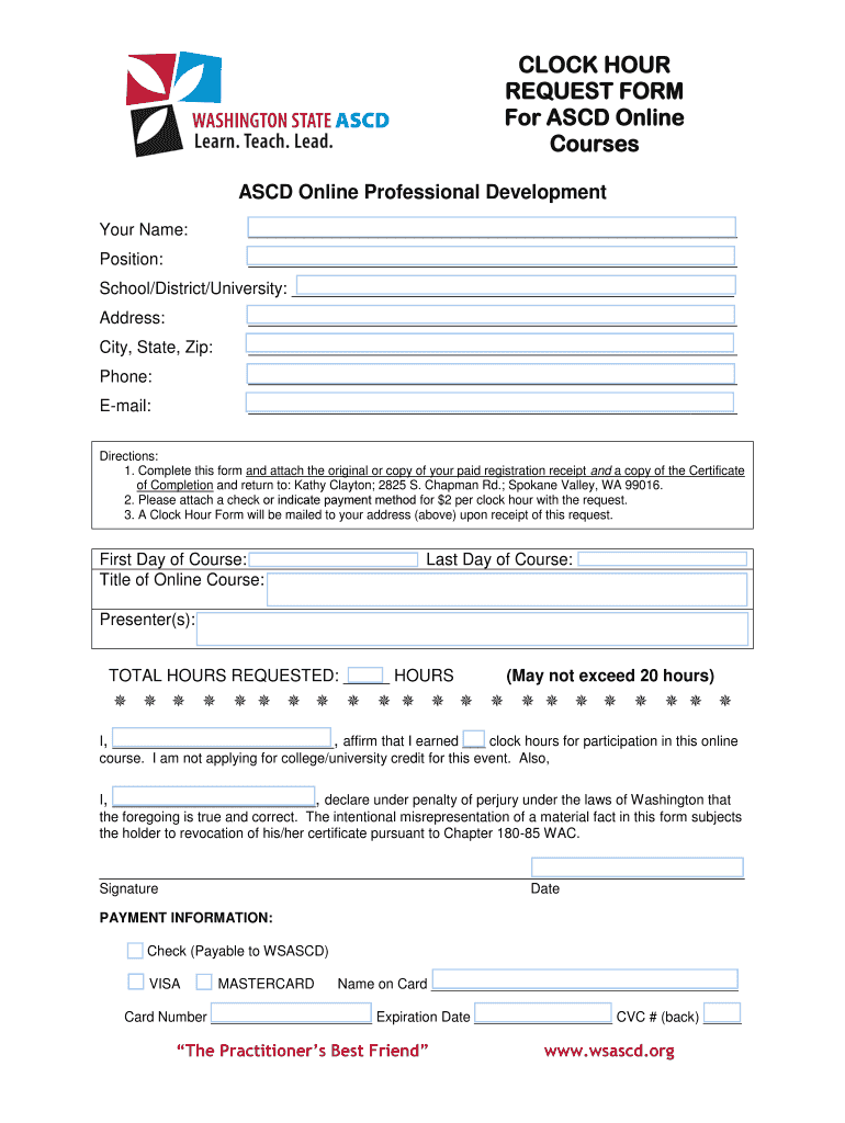 Fillable Online wsascd ASCD Online Professional Development Fax Email ...