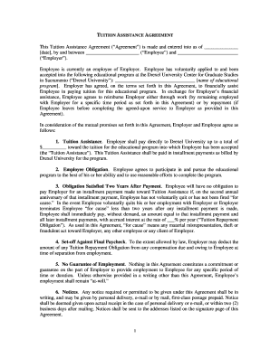 Fillable Online sacramento drexel Tuition Reimbursement Agreement ...