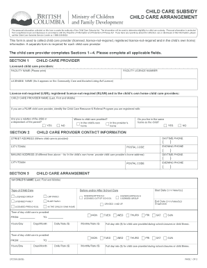 Fillable Online wsanecschoolboard CHILD CARE SUBSIDY CHILD CARE ...