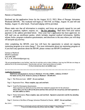 Fillable Online thresholdpassages TPI RPAW Boy Application Form ...