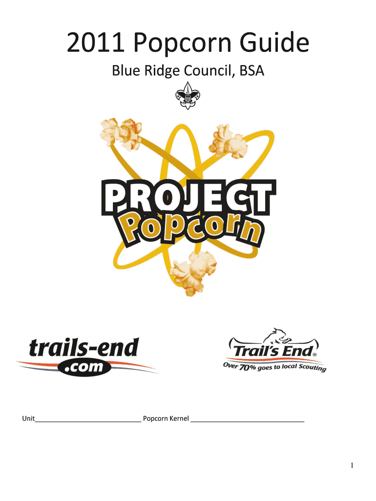 Fillable Online blueridgecouncil 2011 Popcorn Guide Blue Ridge Council ...