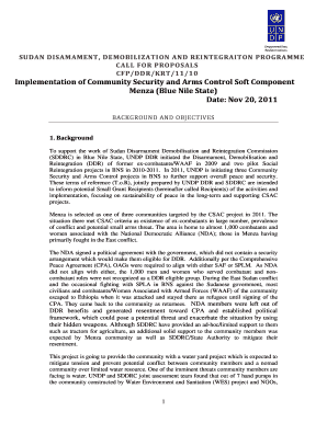 Fillable Online intra sd undp SUDAN DISAMAMENT, DE MOBILIZATION AND REI NTEGRAITON PROGRAMME ...