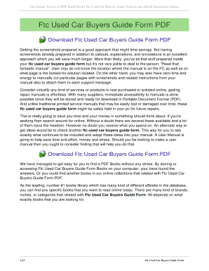 Fillable Online warmasters Ftc Used Car Buyers Guide Form ...