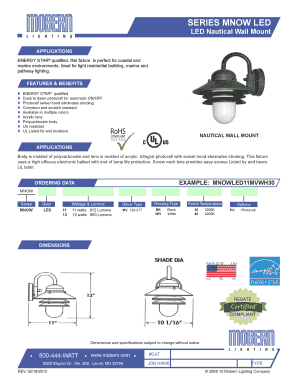 Fillable Online SERIES MNOW LED - Mobern Lighting Fax Email Print ...