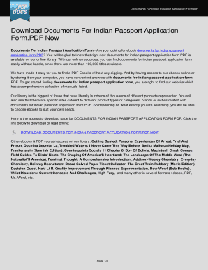 Fillable Online bookagreetiny Documents For Indian Passport Application ...