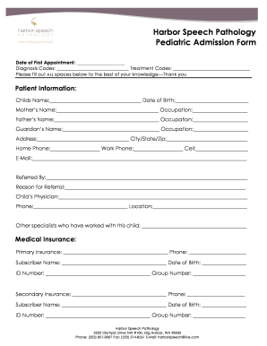 Fillable Online Pediatric Intake Questionnairedocx Fax Email Print ...