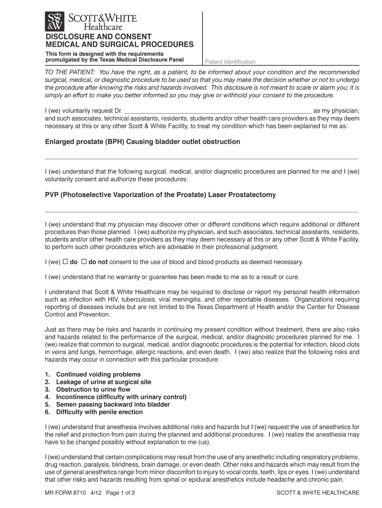 Fillable Online sw Enlarged prostate (BPH) Causing bladder outlet ...