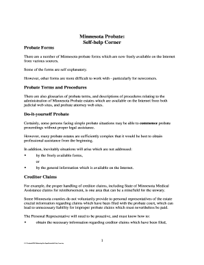 Fillable Online Minnesota Probate Self-help Corner Probate Forms ...