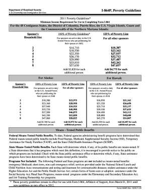 Fillable Online Minimum Income Requirement for Use in Completing Form I ...