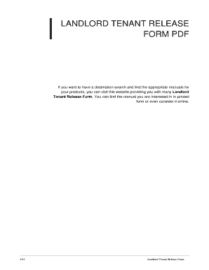 Fillable Online Landlord Tenant Release Form - holideismcom Fax Email ...