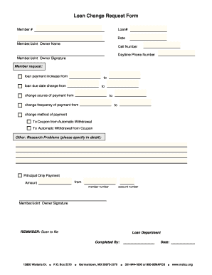 Fillable Online Loan Change Request Form - mafcuorg Fax Email Print ...