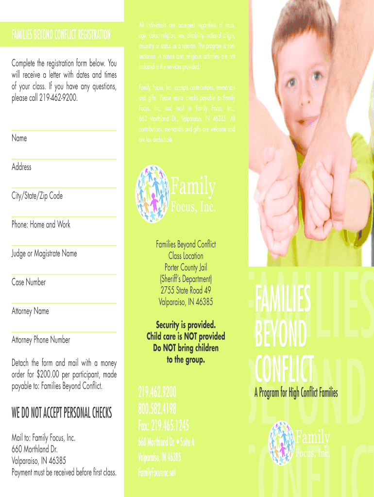 Fillable Online familyfocusinc Families beyond conflict - Family Focus ...