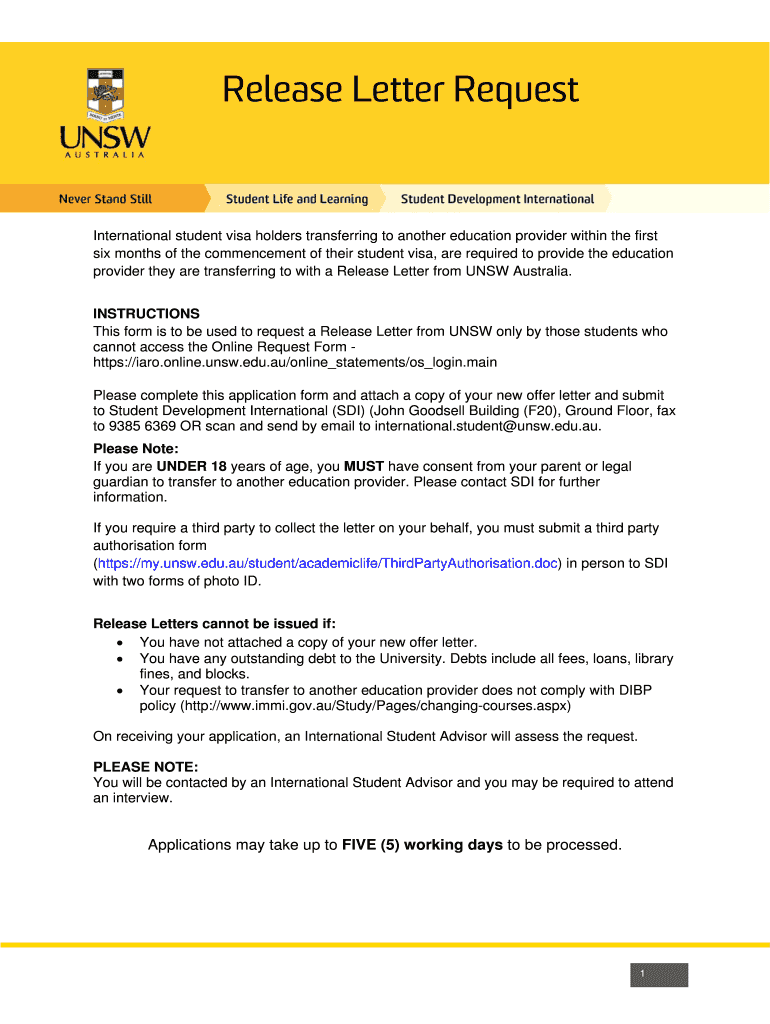 Fillable Online Release Letter Request Fax Email Print - pdfFiller
