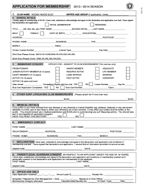Fillable Online SLSA MEMBERSHIP APPLICATION DECLARATION Fax Email Print ...