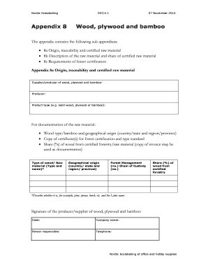 Fillable Online Appendix 8 Wood plywood and bamboo Fax Email Print ...