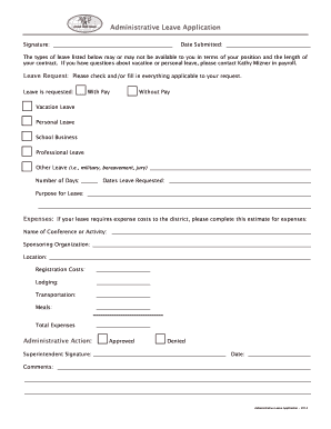 Fillable Online norfolkpublicschools Administrative Leave Application ...