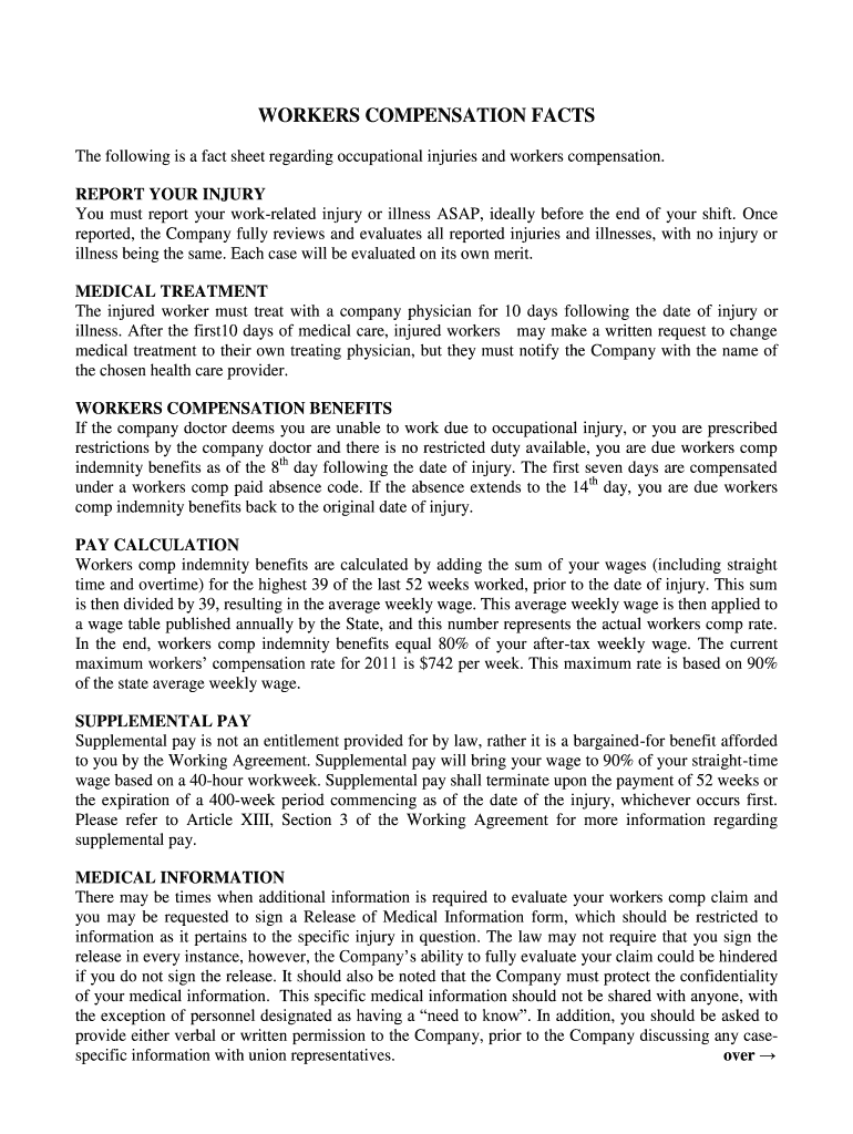 Fillable Online WORKERS COMPENSATION FACTS Fax Email Print - pdfFiller