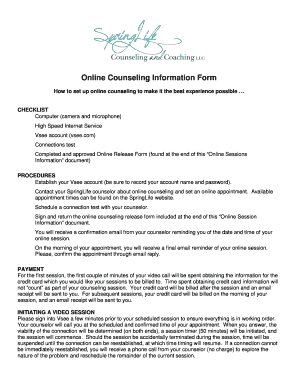 Fillable Online Online Counseling Information Form Fax Email Print ...