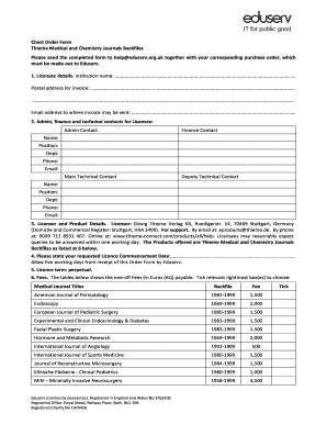 Fillable Online Chest Order bFormb Thieme bMedicalb and Chemistry ...