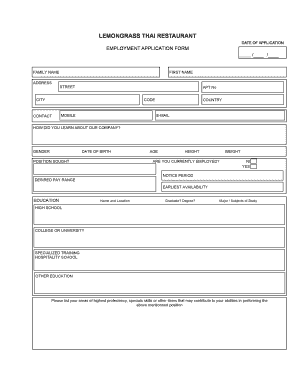 Fillable Online LG Employment Application Form.xls Fax Email Print ...