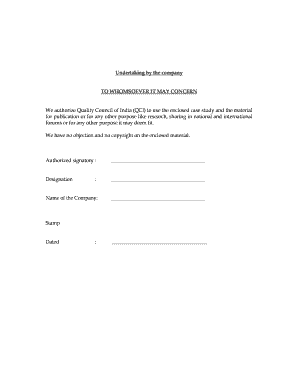 Fillable Online Undertaking by the company Fax Email Print - pdfFiller