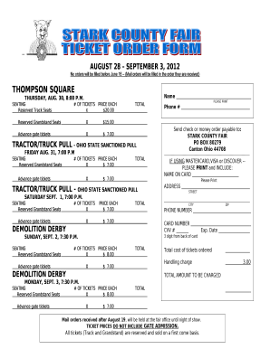 Fillable Online STARK COUNTY FAIR TICKET ORDER FORM Fax Email Print ...